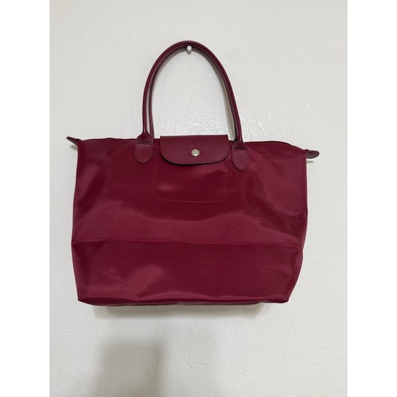 Longchamp | Bags | Longchamp Le Pliage Large Shoulder Tote Bag Burgundy ...